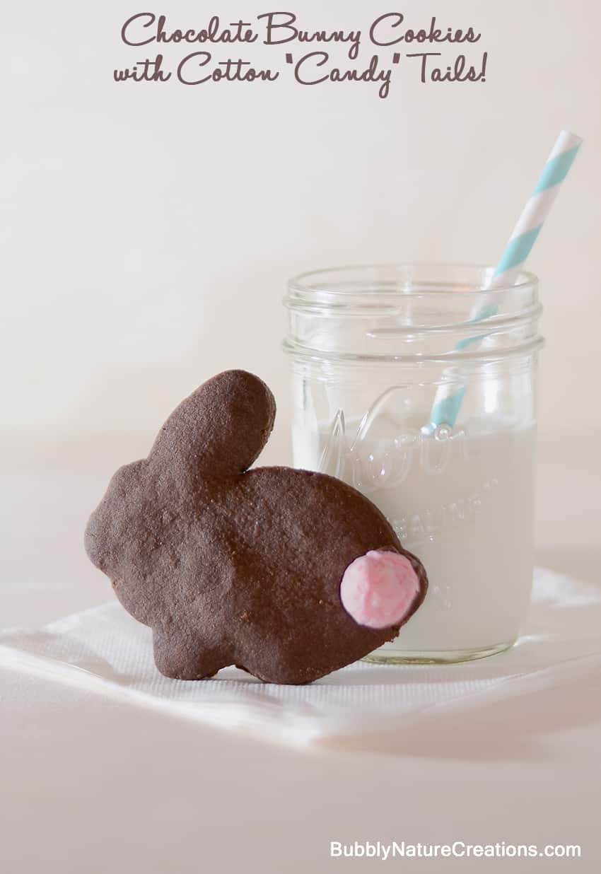 Chocolate Bunny Cookies {with Cotton "Candy" Tails}!