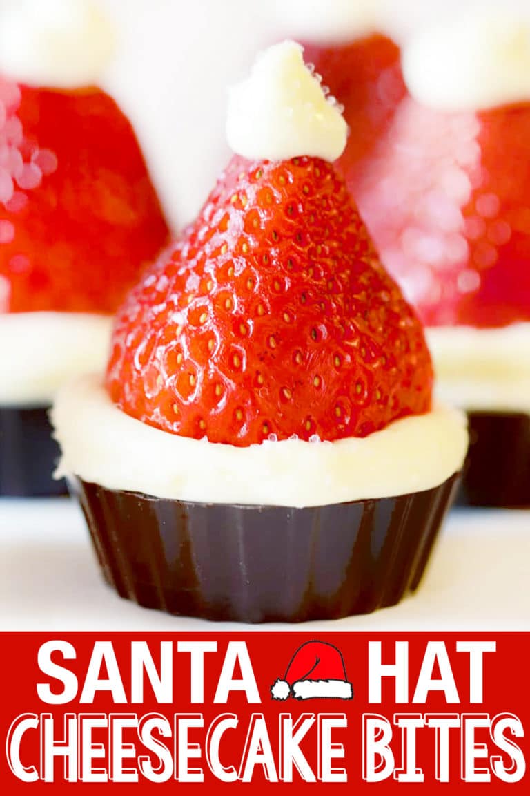 Santa Hat Cheesecake Bites ⋆ No Bake ⋆ Sprinkle Some Fun
