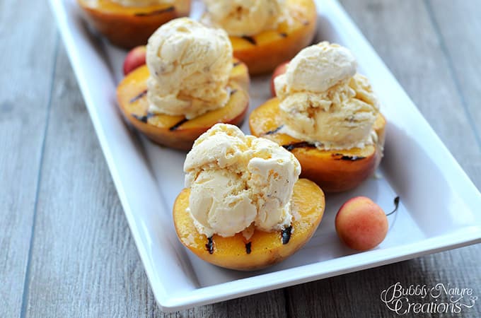 Grilled Peach Sundaes with Praline Sauce ⋆ Sprinkle Some Fun
