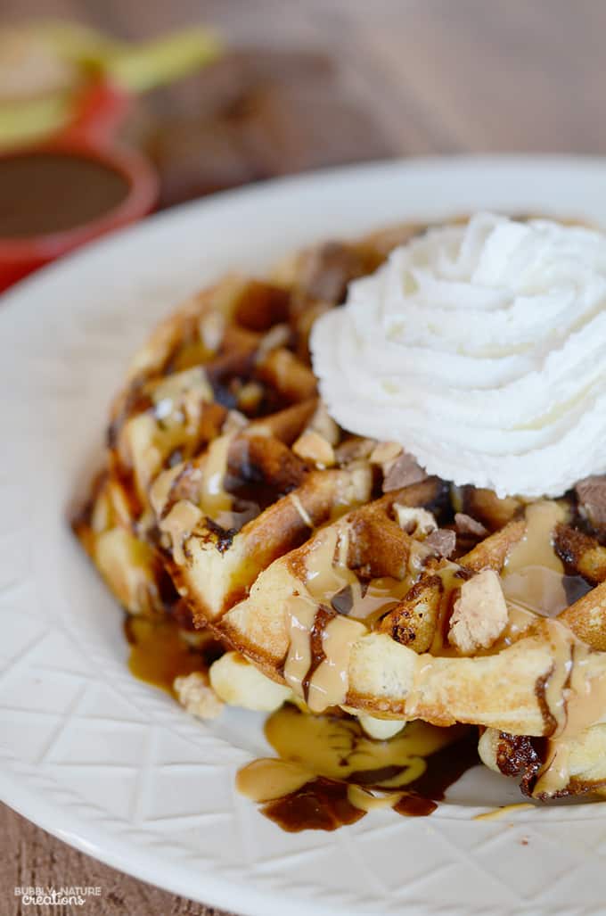 SNICKERS® Peanut Butter Dessert Waffles ⋆ Sprinkle Some Fun