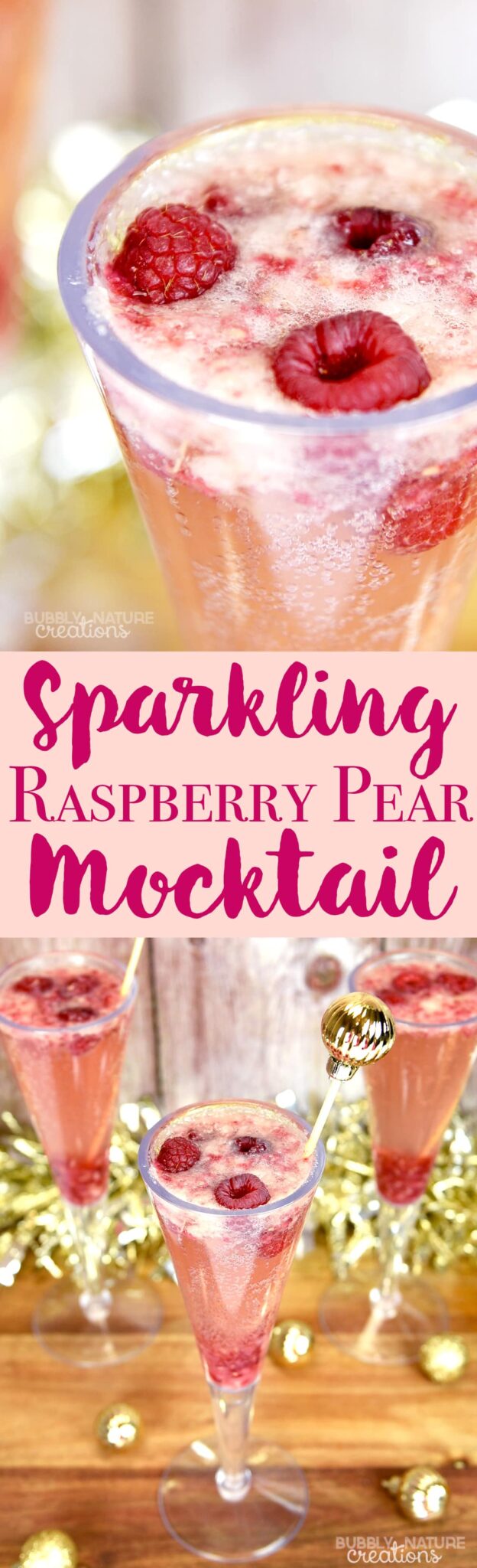 Sparkling Raspberry Pear Mocktail ⋆ Sprinkle Some Fun