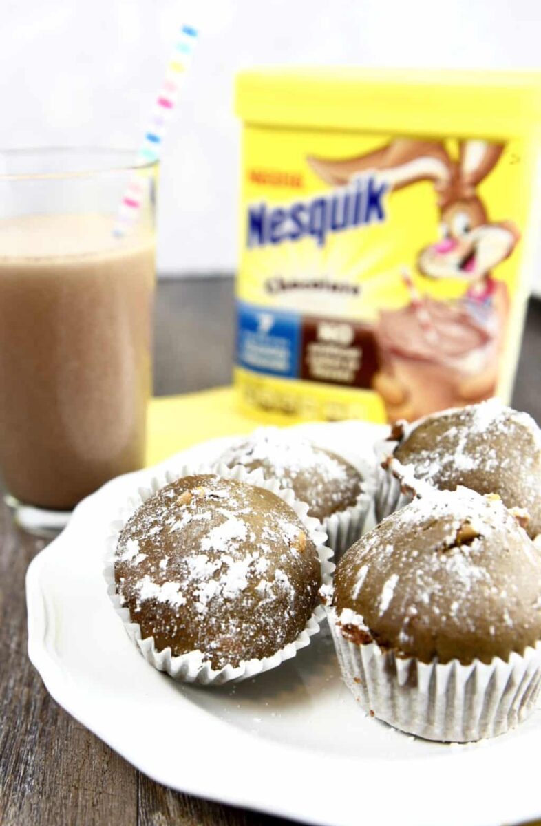 Milk Chocolate Peanut Butter Muffins with Nesquik ⋆ Sprinkle Some Fun