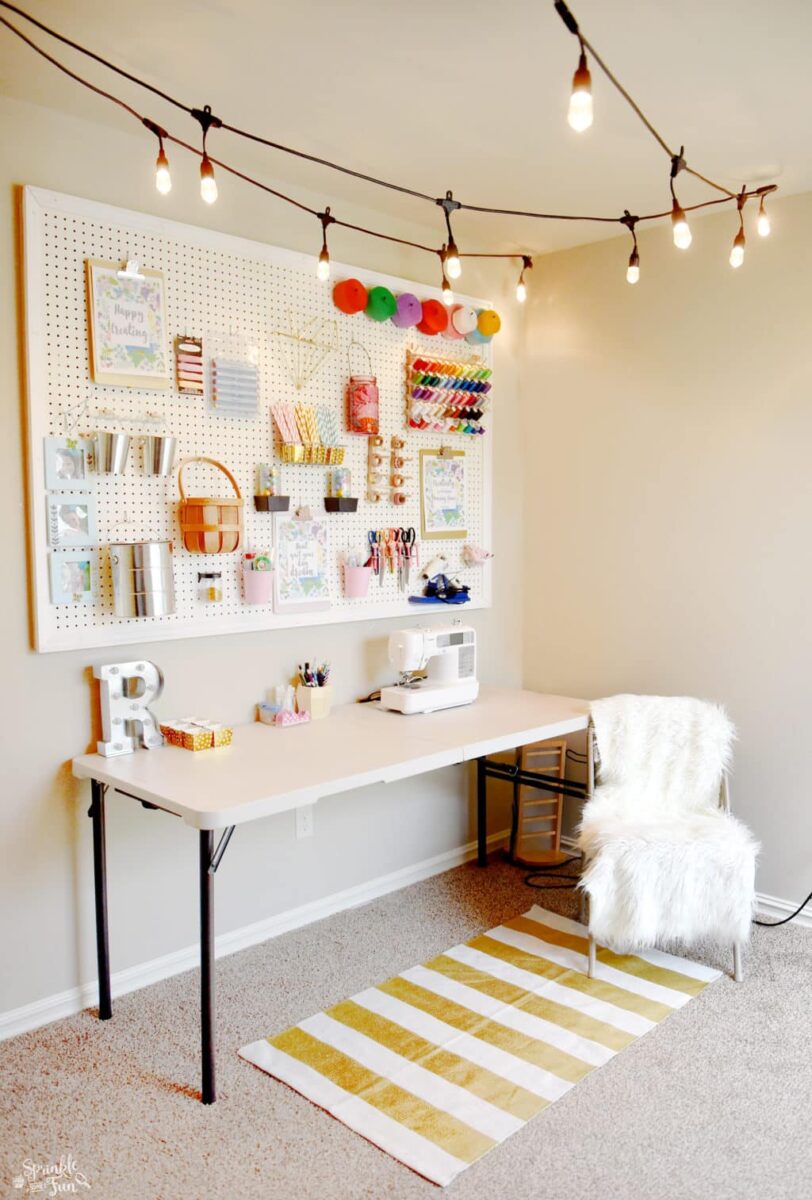 Craft Room Makeover with Café Lights ⋆ Sprinkle Some Fun