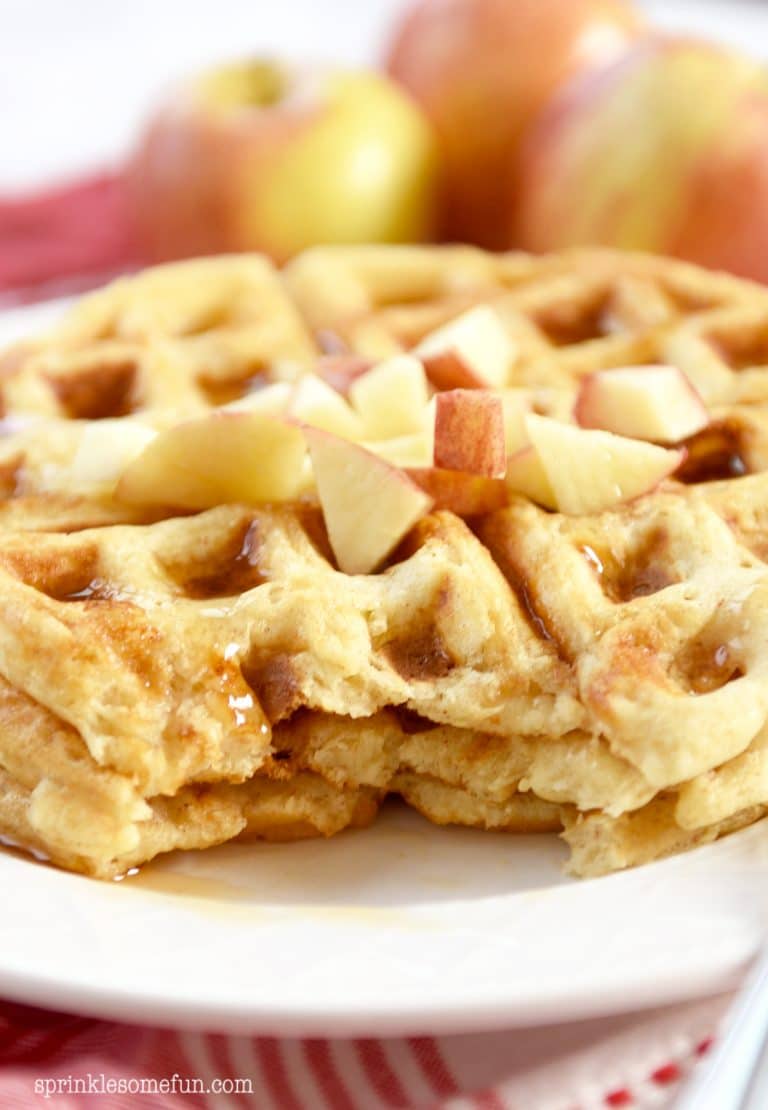 Apple Waffles Recipe with Sweet Cinnamon Butter