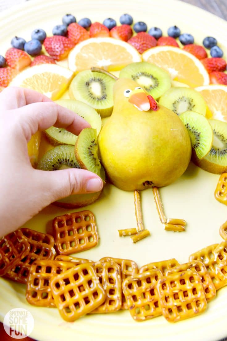 Turkey Fruit Platter ⋆ Easy Thanksgiving Fruit Tray ⋆ Sprinkle Some Fun