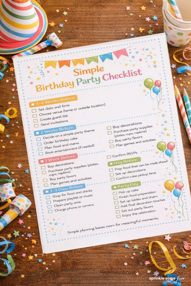 Birthday Party Checklist FREE PDF: Simple, Stress-Free Planning